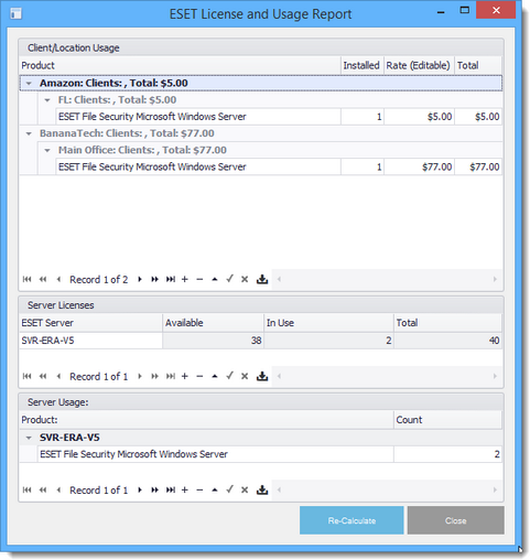 License and Usage Report